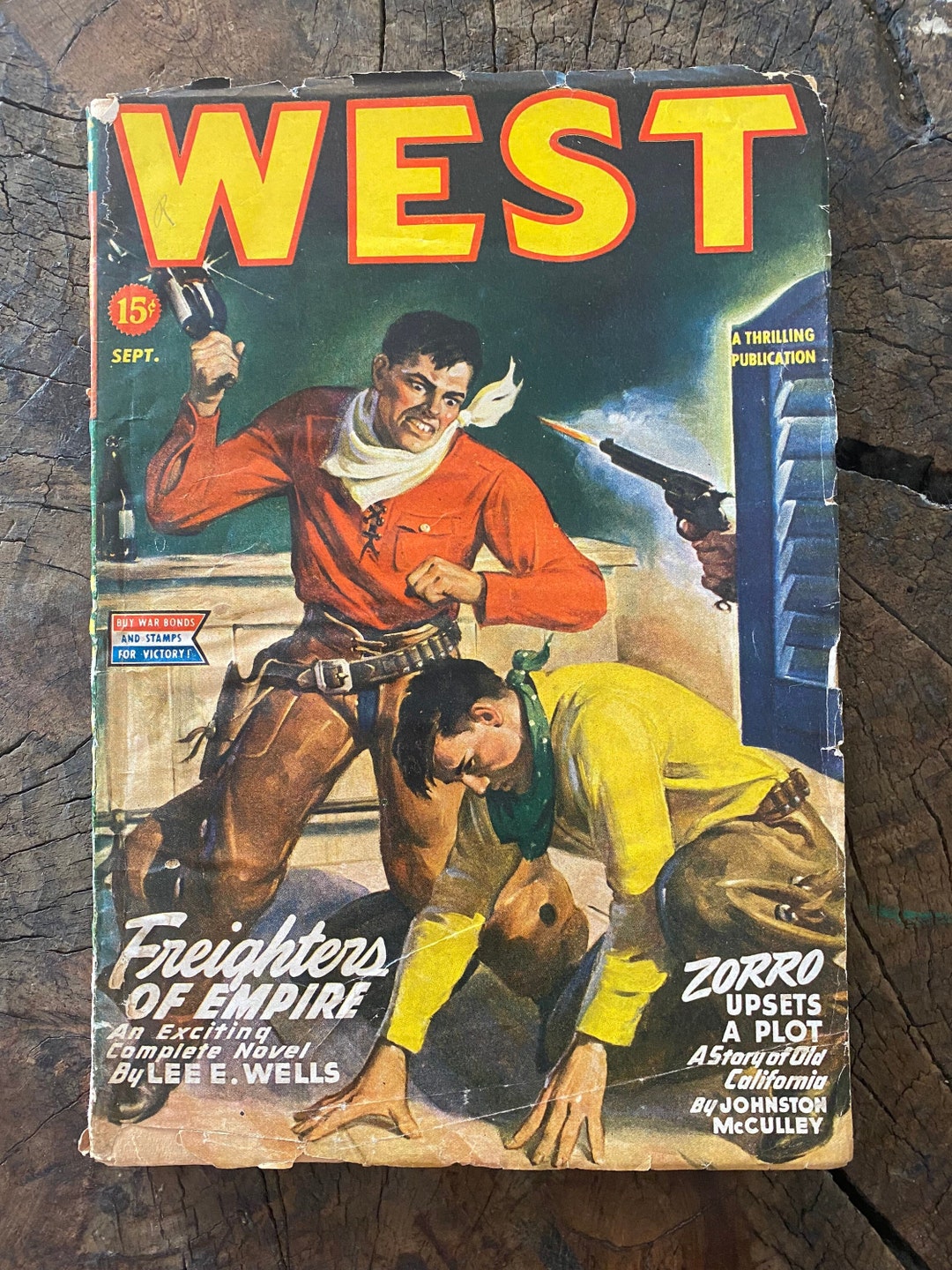 Vintage west Cowboy Magazine SEP 1944 Vol 56.3 Kitsch Art Pulp Western ...