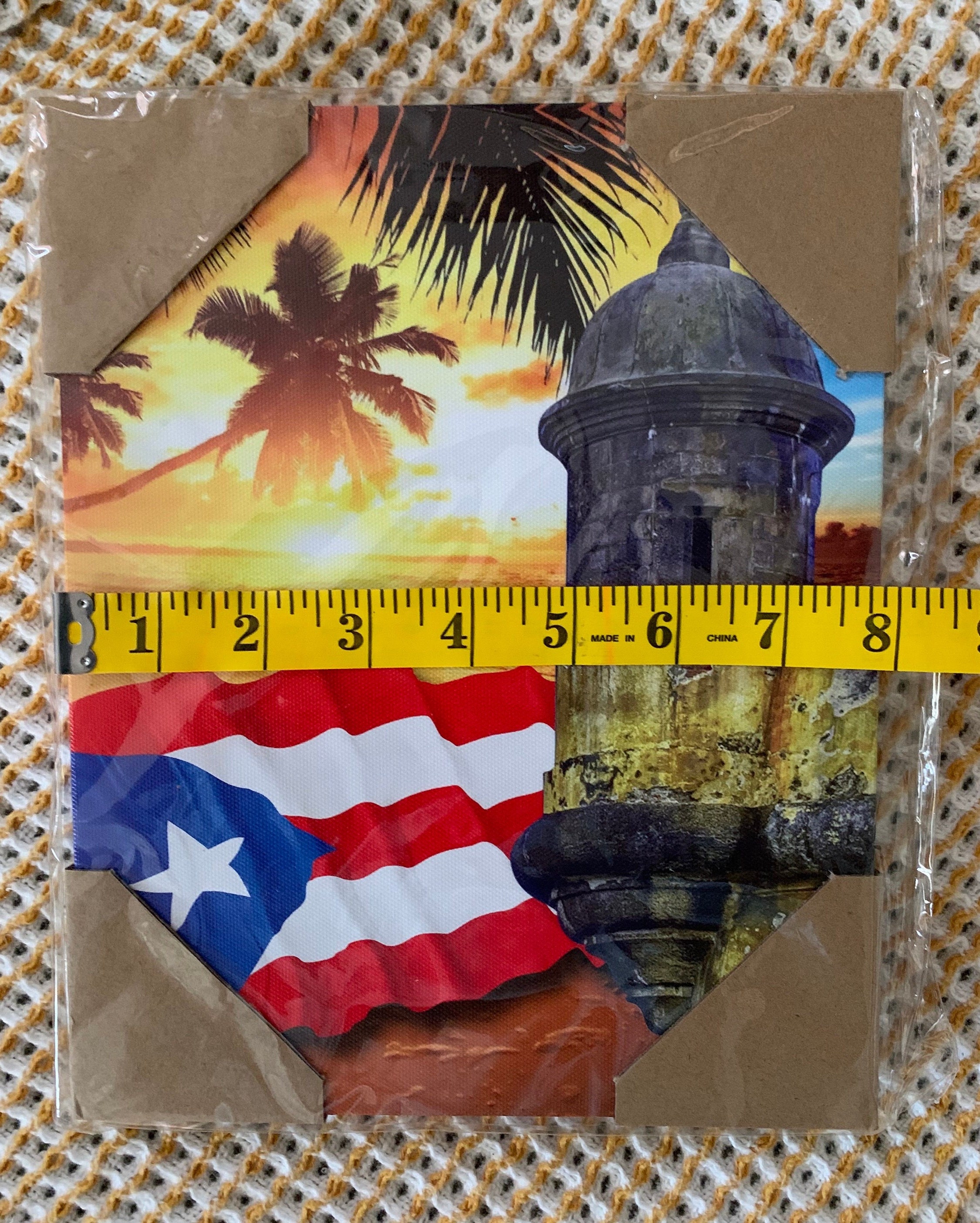 Puerto Rico Sunset Garita Del Moro and Puerto Rico Flag Picture Canva ...