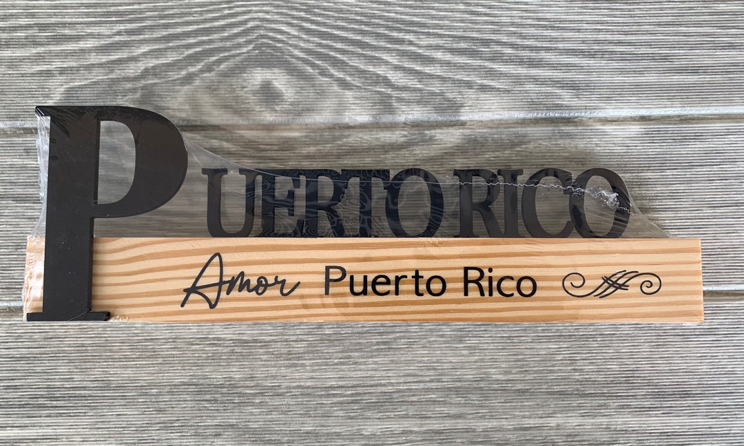 Puerto Rico Wood Desk Plate - Etsy