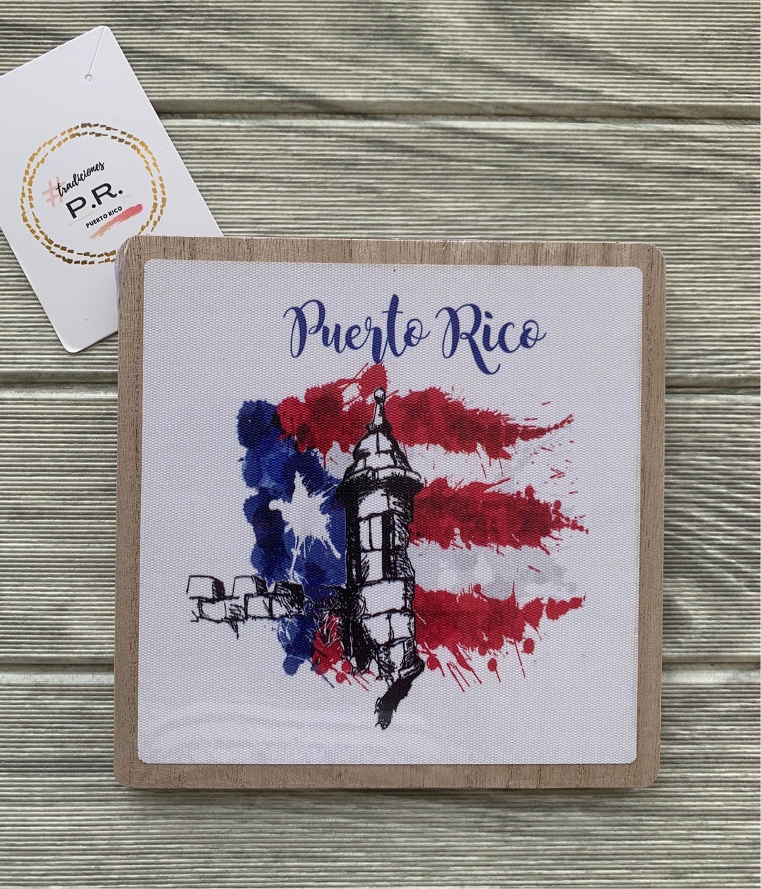 Puerto Rico Flag Pressed Board Stand Decoration - Etsy