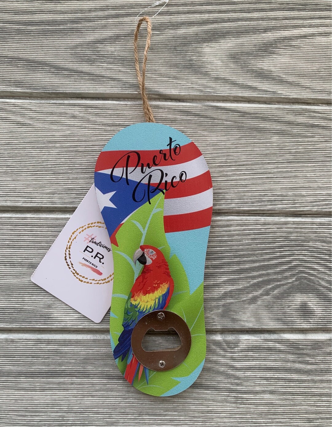 Puerto Rico Flip Flop “cotorra” Bottle Opener Pressed Board - Etsy