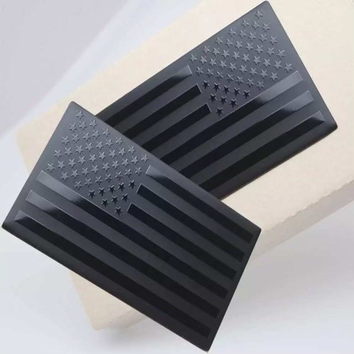NEW (2piece) 3D Metal American Flag Emblem Decal,black American Flag ...