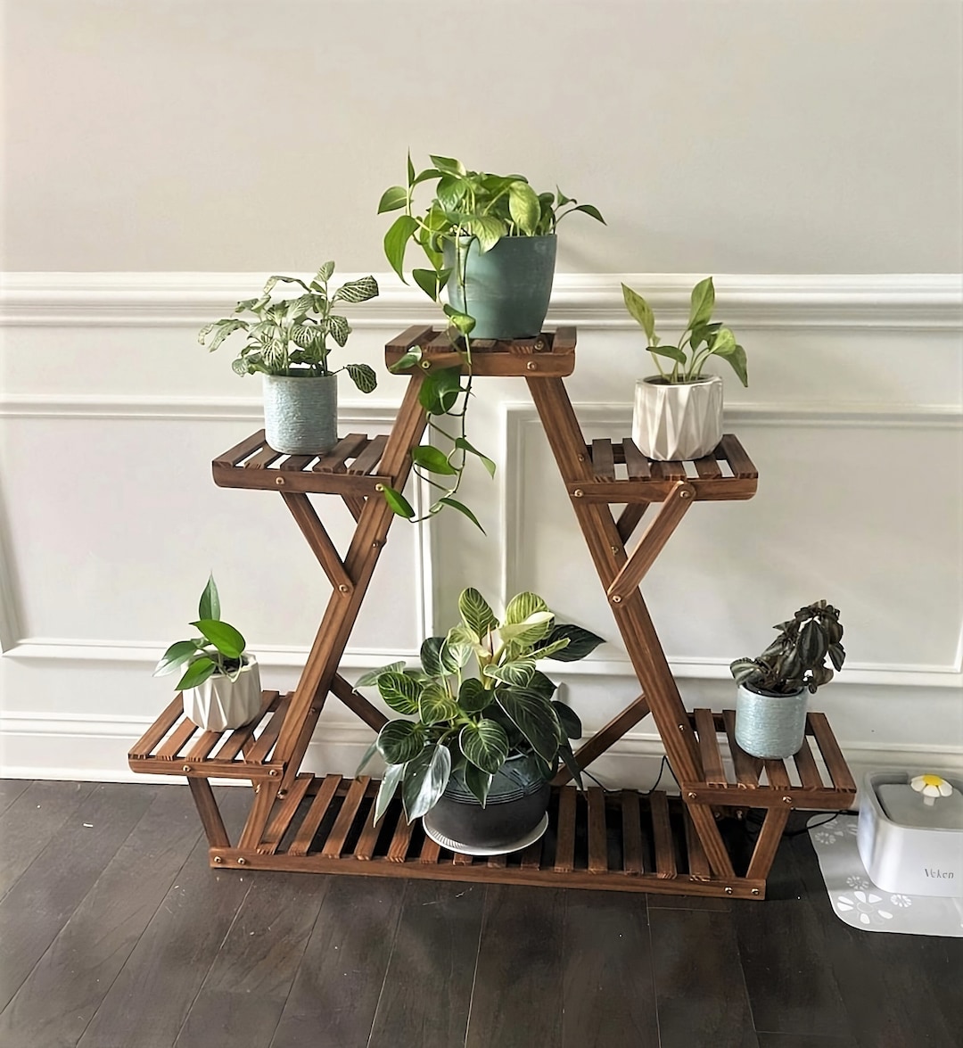 Triangular Plant Stand Wooden Plant Stand Indoor Plant Pot - Etsy