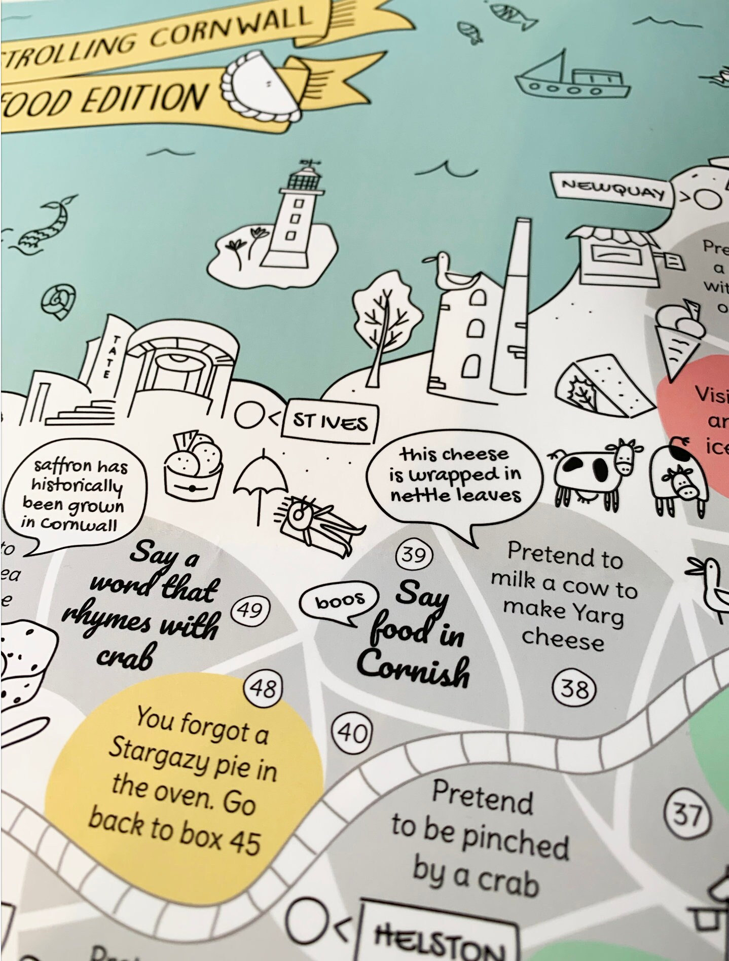 Cornwall Board Game Map Food Edition - Etsy