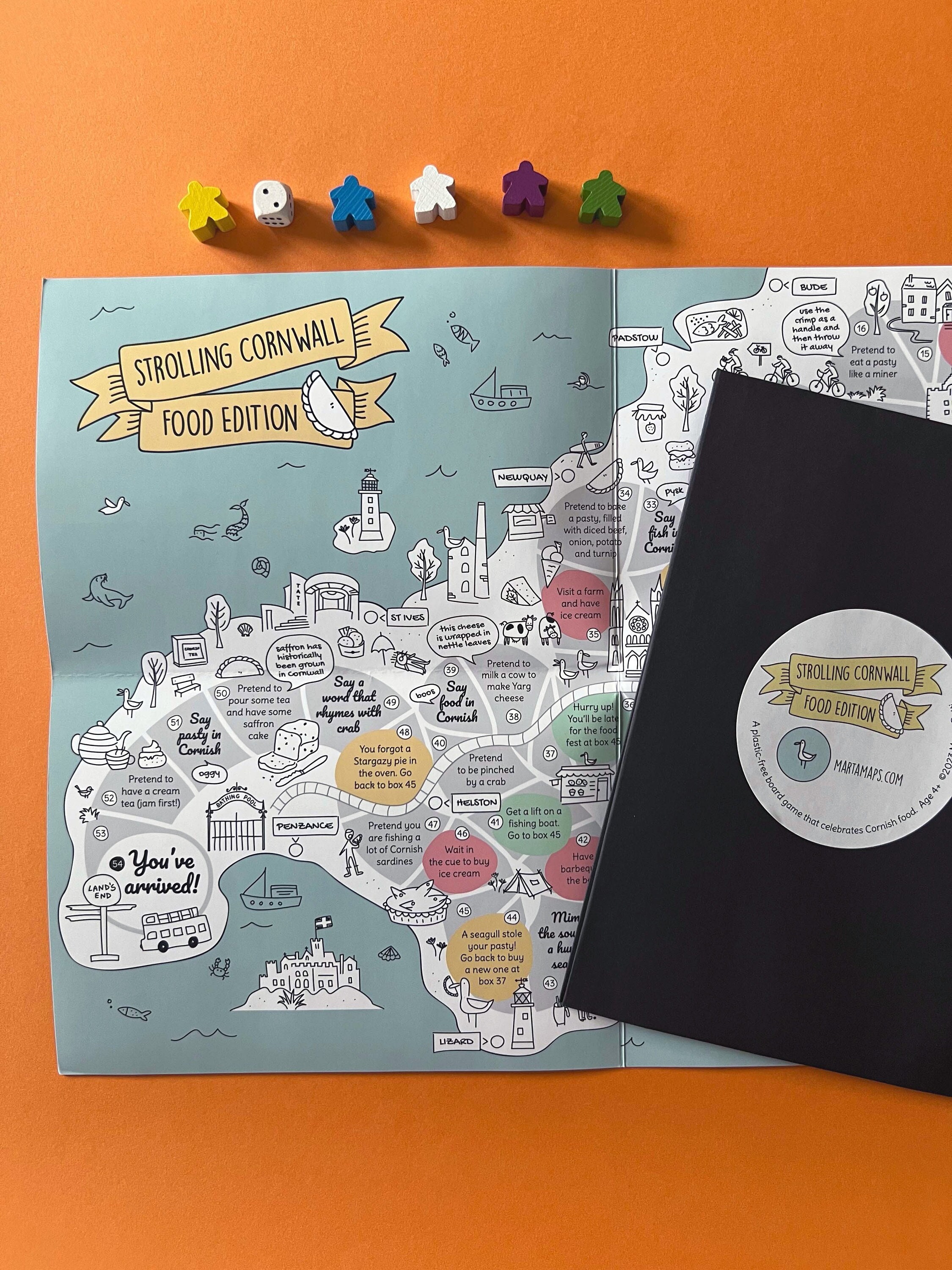 Cornwall Board Game Map Food Edition - Etsy