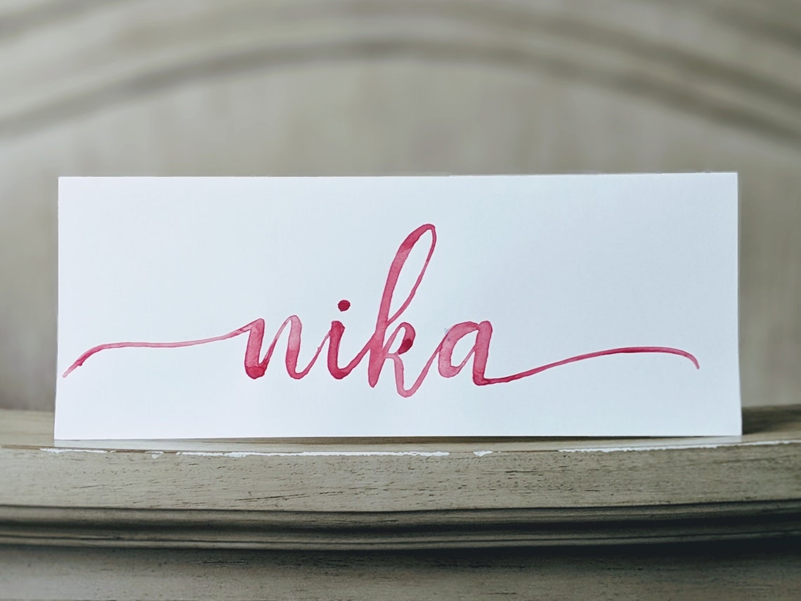 Watercolor Name Painting - Name Cards - Cursive Place Cards - Hand ...