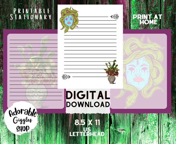 Printable Stationary Set US Letter Size PDF Instant Download - Etsy