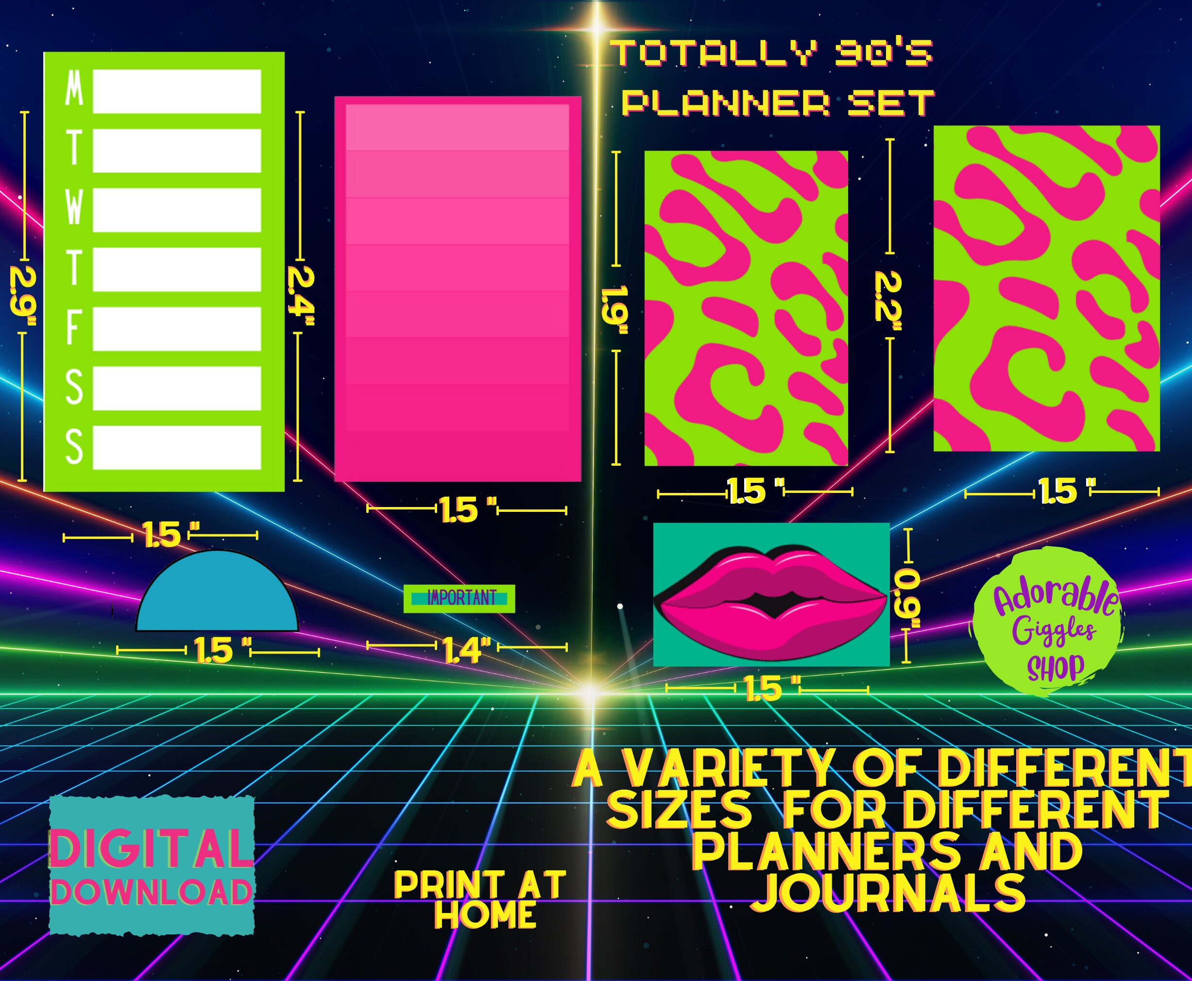 Totally 90s Printable Planner Set - Etsy