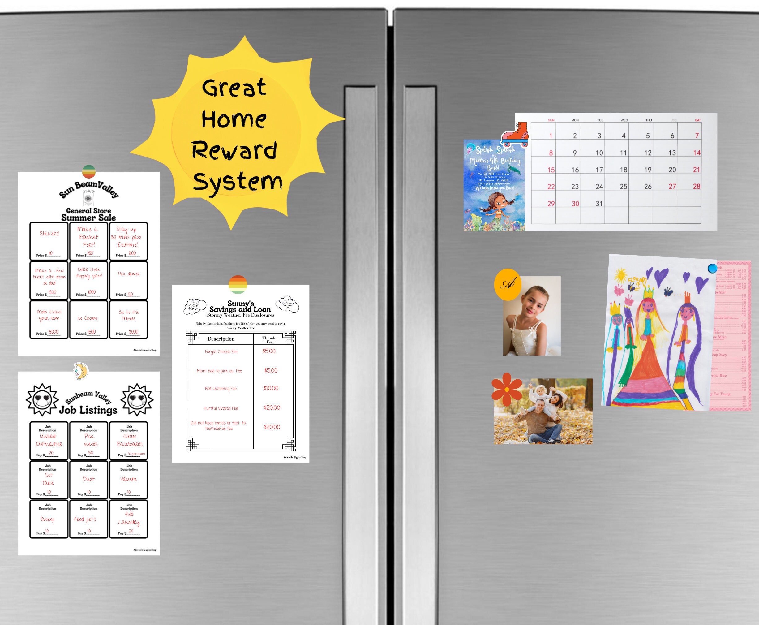 Sunny Classroom Economy Classroom Management Home Chore and Reward ...