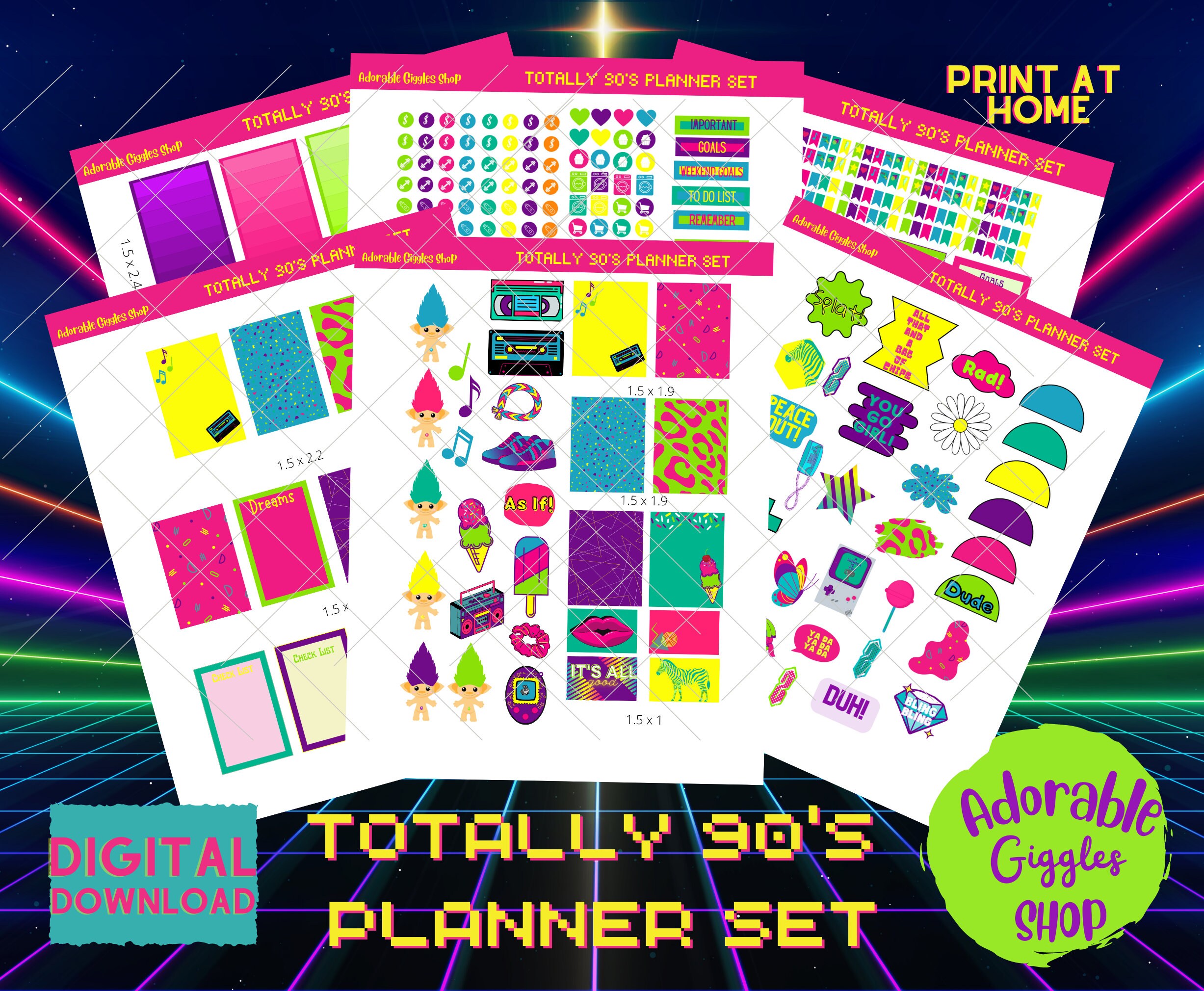 Totally 90s Printable Planner Set - Etsy