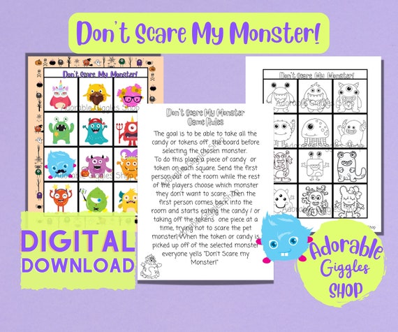 Don't Scare My Monster Digital Printable Halloween - Etsy
