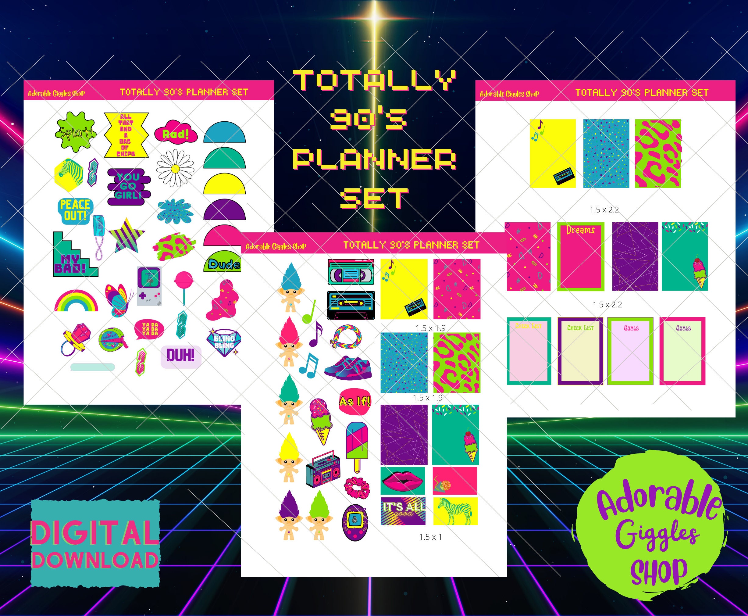 Totally 90s Printable Planner Set - Etsy