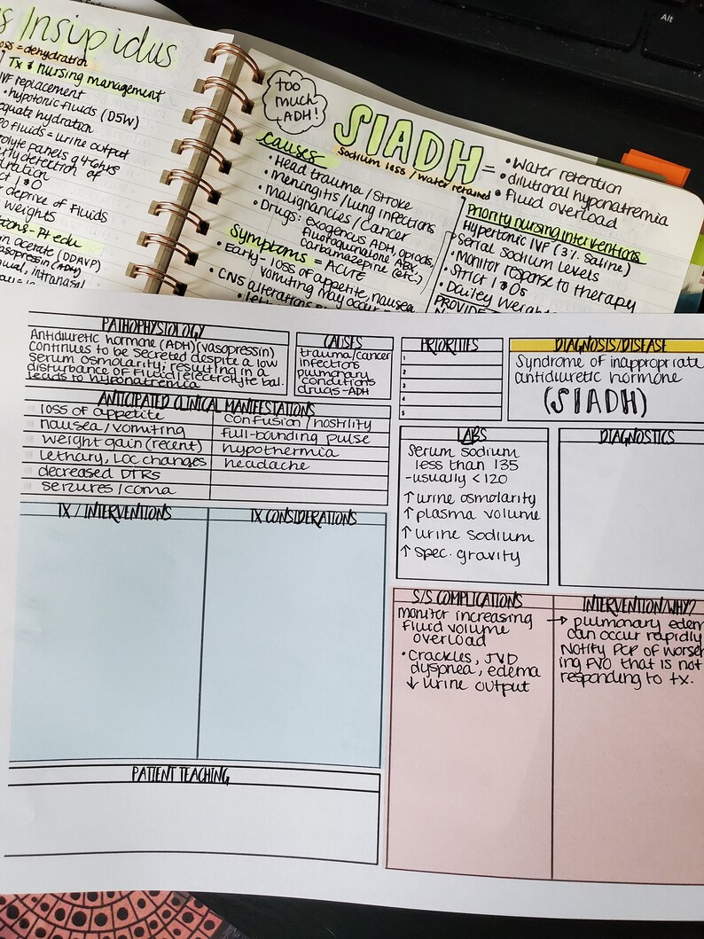 Med Surg Notes Study Template Concept Map Dx Patho NOTE DESIGN - Etsy