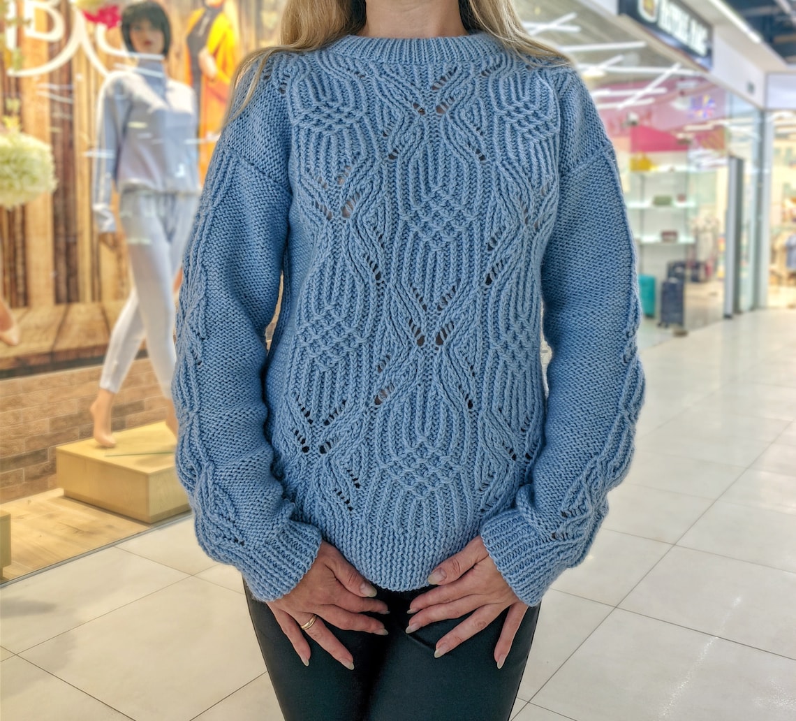 100% Merino Wool Knitted Sweater/oversized Handmade Sweater/knitted ...