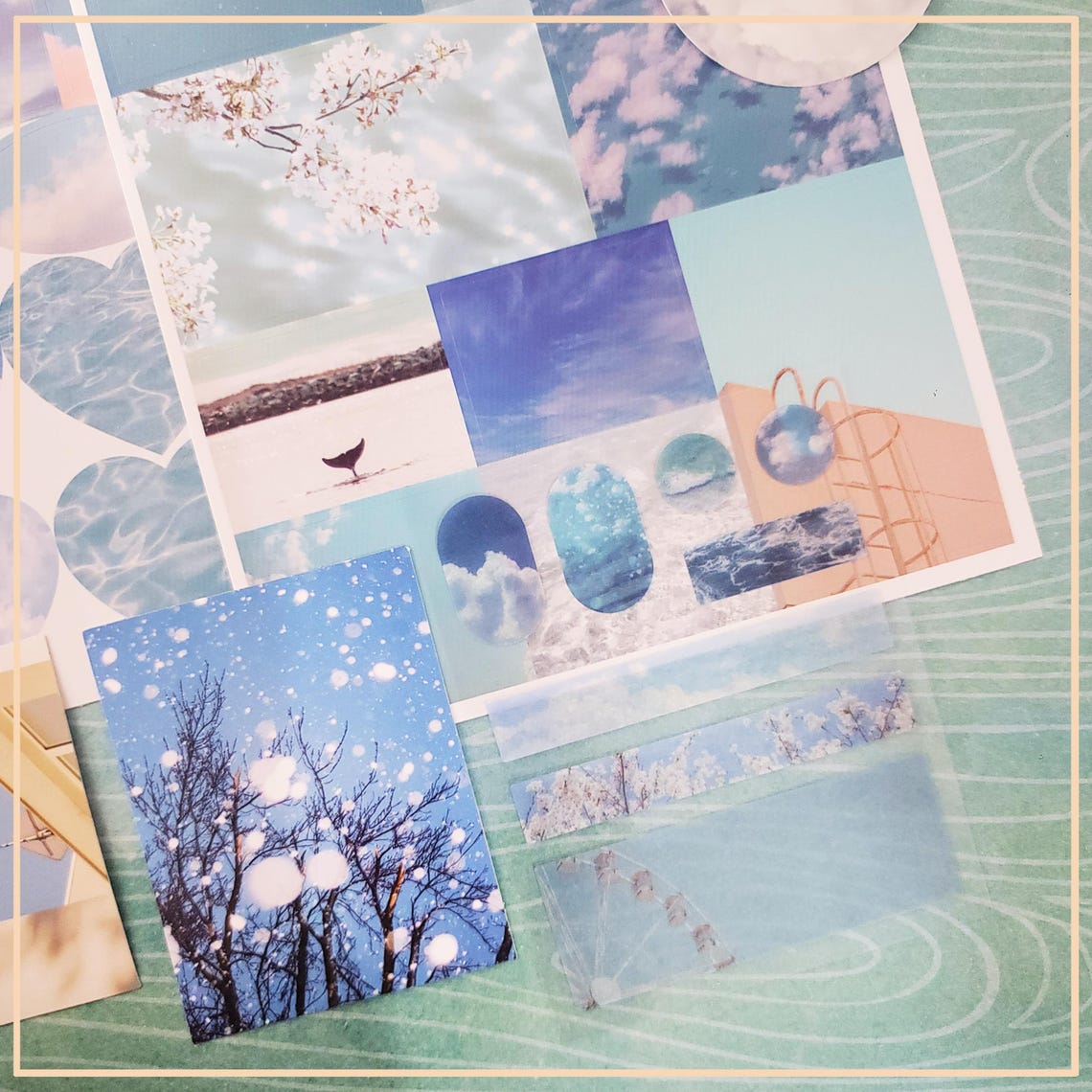 Aesthetic Blue Stickers Blue Sky Sticker Pack Assorted Blue Stickers ...