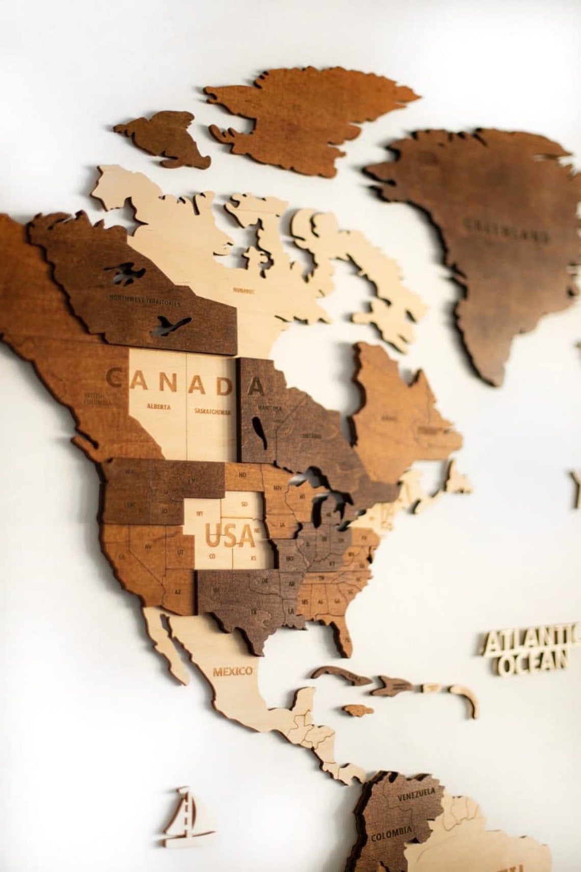 Wooden World Map 3D Wall Decor Anniversary Gift Rustic Home - Etsy