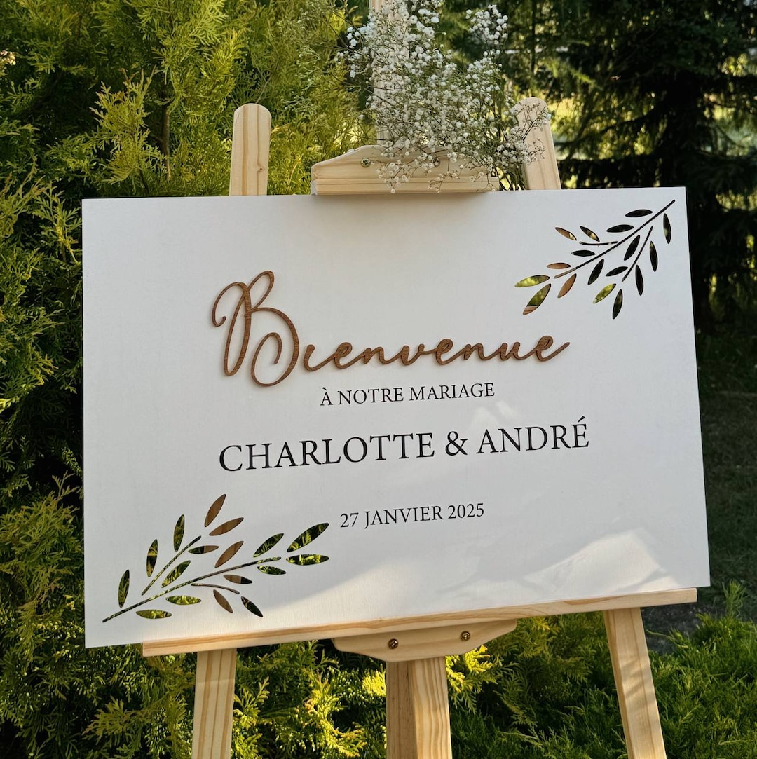 Welcome Wedding Sign, Panneau Bienvenue Mariage, Wedding Welcome Board, Tableau Bienvenue ...
