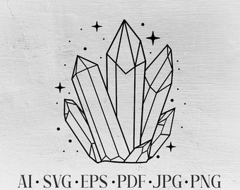 Crystal Cluster Svg - Etsy