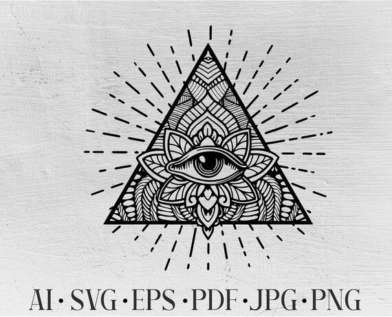 All Seeing Eye Illuminati SVG Celestial Psychedelic Third Eye | Etsy