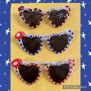 Bedazzled Bling Game Day Sunglasses Bed Party Acceptance Accessories - Etsy