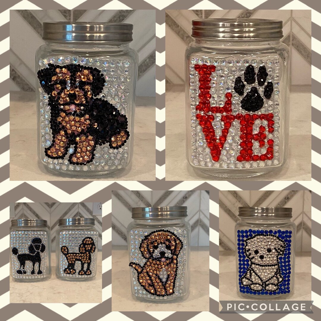 Bedazzled Doggie Treat Jars - Etsy
