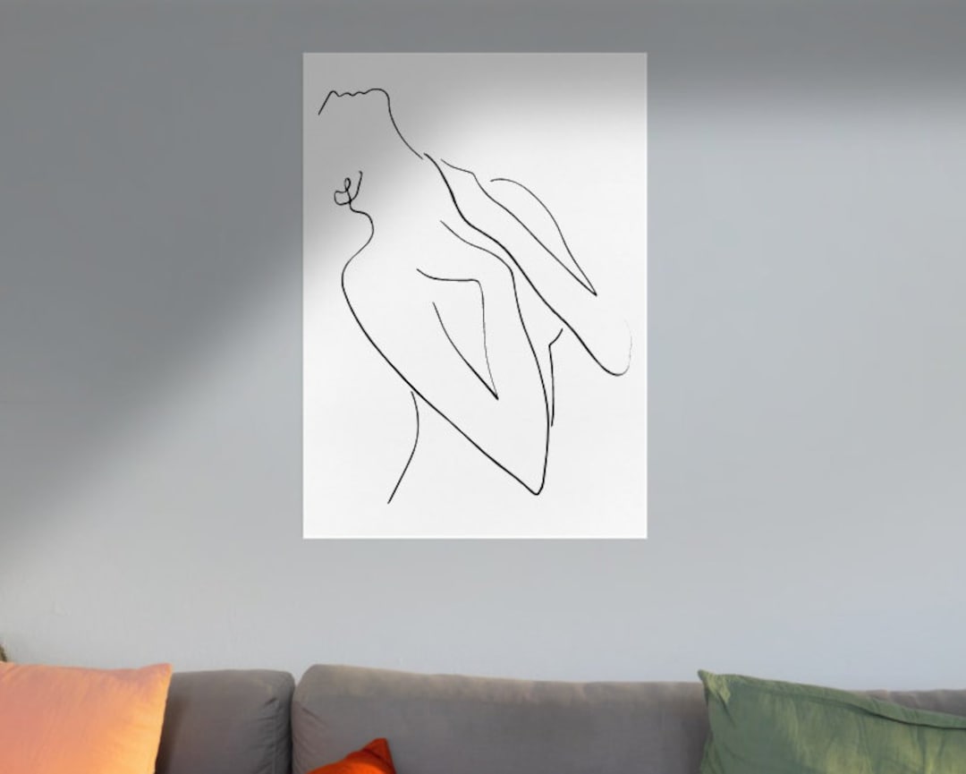 Stretching Woman | Line Art | Downloadable Print - Etsy