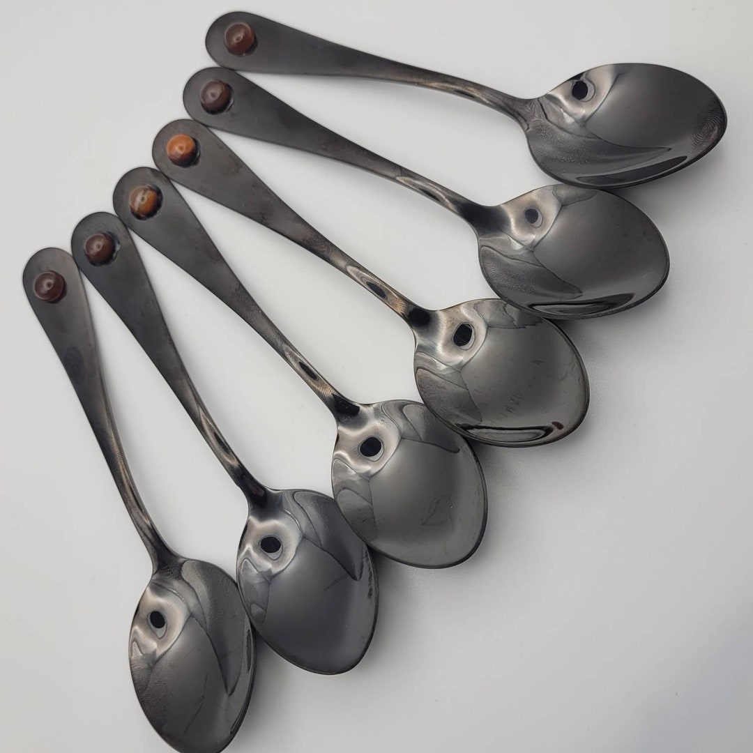 Set of 6 Carnelian Crystal Spoons - Etsy