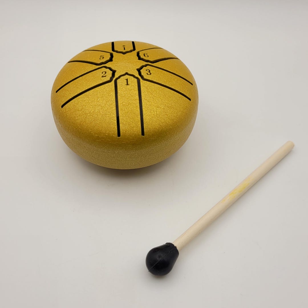Golden Yellow 3 Inch Mini Steel Drum With 6 Notes - Etsy