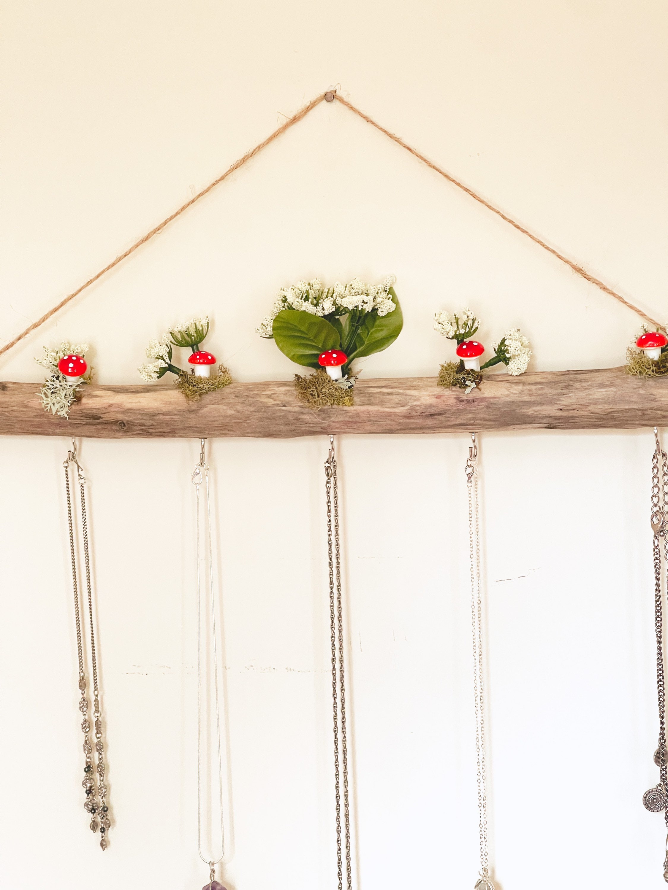 20 Red Mushroom Floral Moss Wall Hook Hanger Natural - Etsy