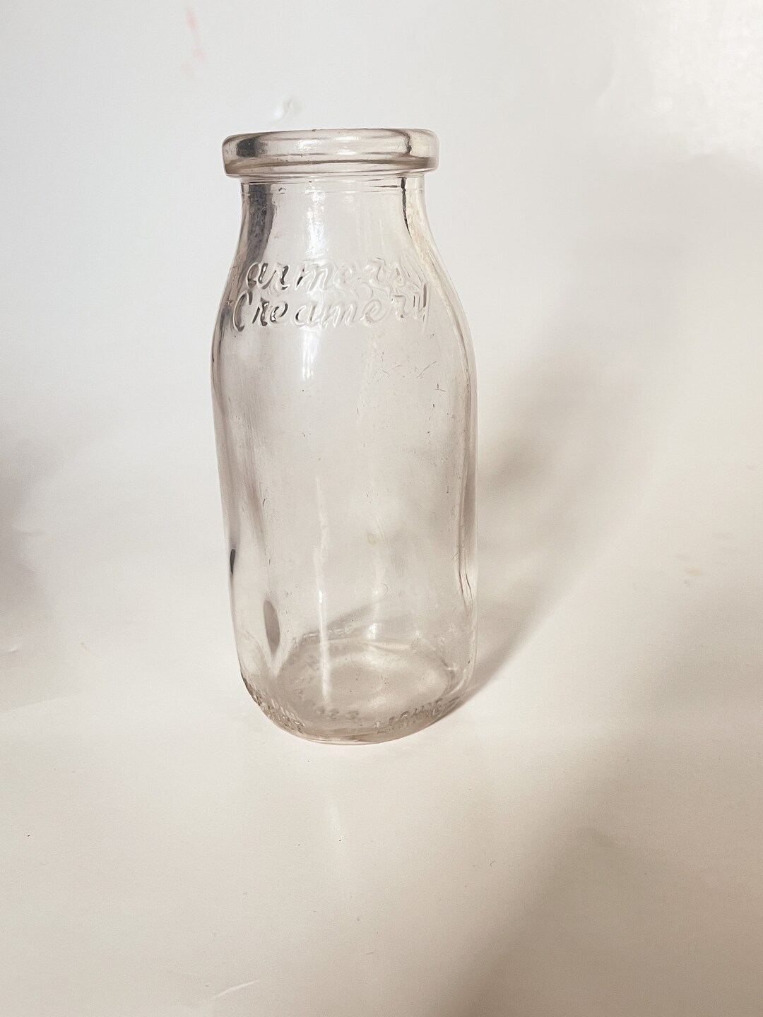 Vintage Cute Creamer Bottle Pink Hue Made by Virginia 1950s Embossed ...