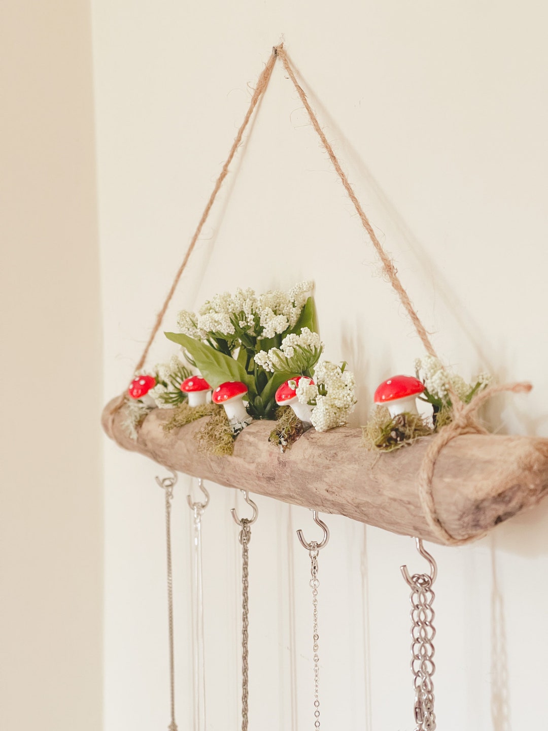 20 Red Mushroom Floral Moss Wall Hook Hanger Natural - Etsy