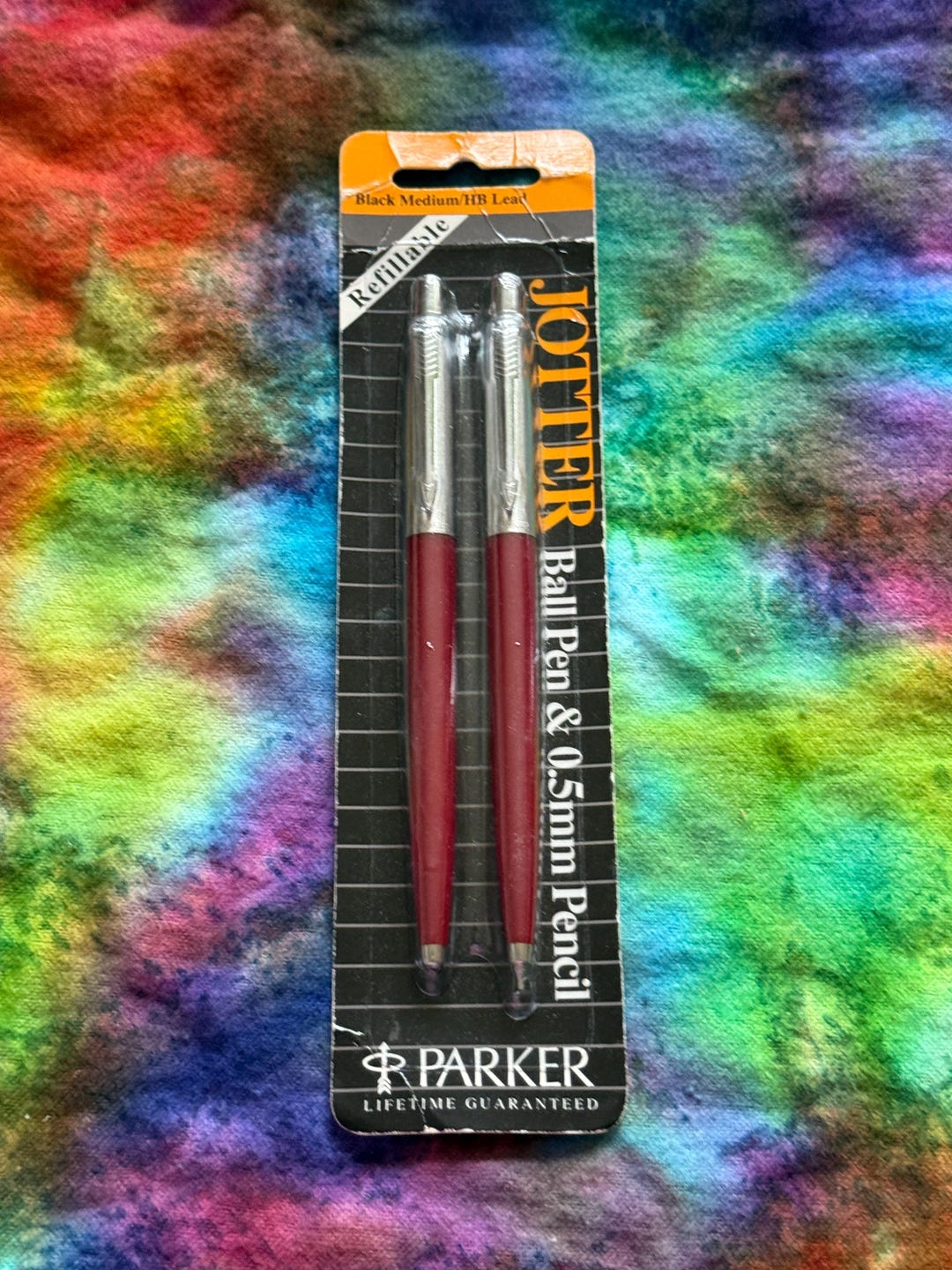 Vintage Deadstock 90s Black Ink Parker Jotter Ball Pen & Pencil RED Set ...