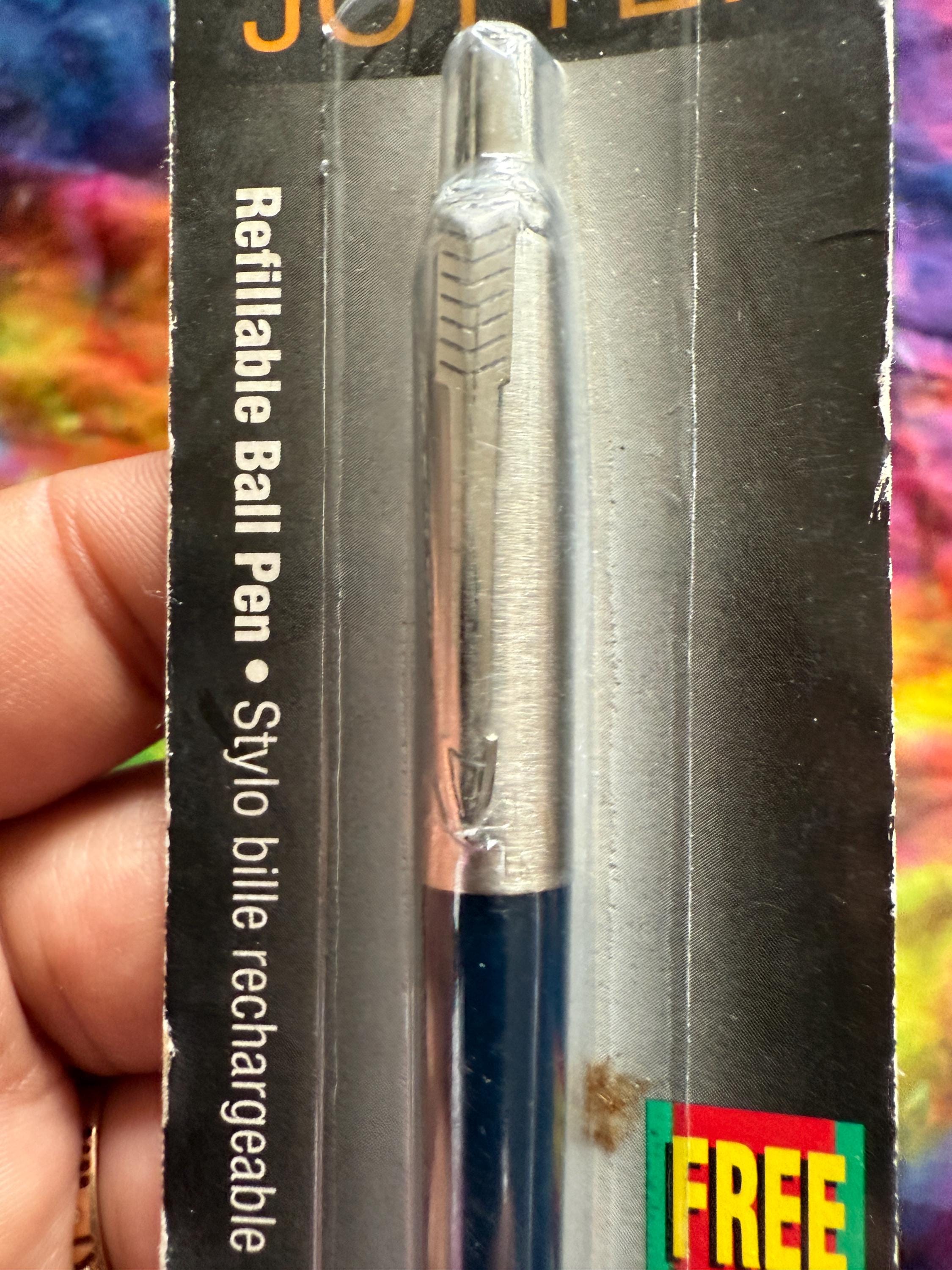 Vintage Deadstock Navy Blue 90s PARKER JOTTER Black Ink Ballpoint Pen ...