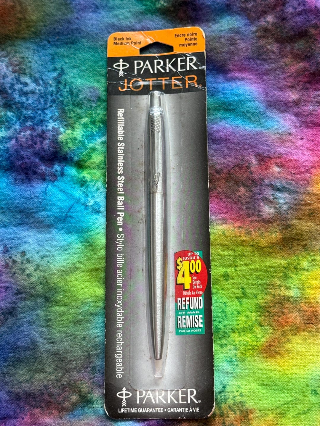 Vintage Deadstock Steel CHROME 90s Parker Jotter BLACK Ink Medium ...