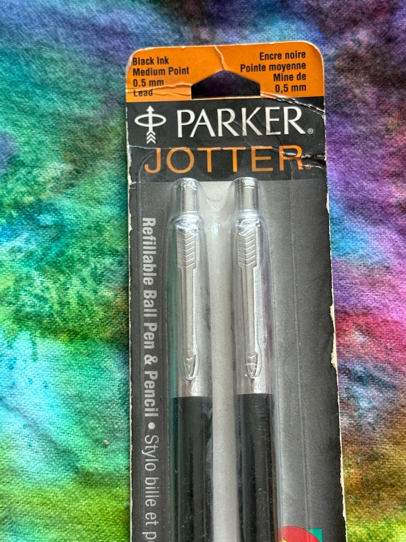 Vintage Deadstock 90s Black Ink Parker Jotter Ball Pen & Pencil BLACK ...