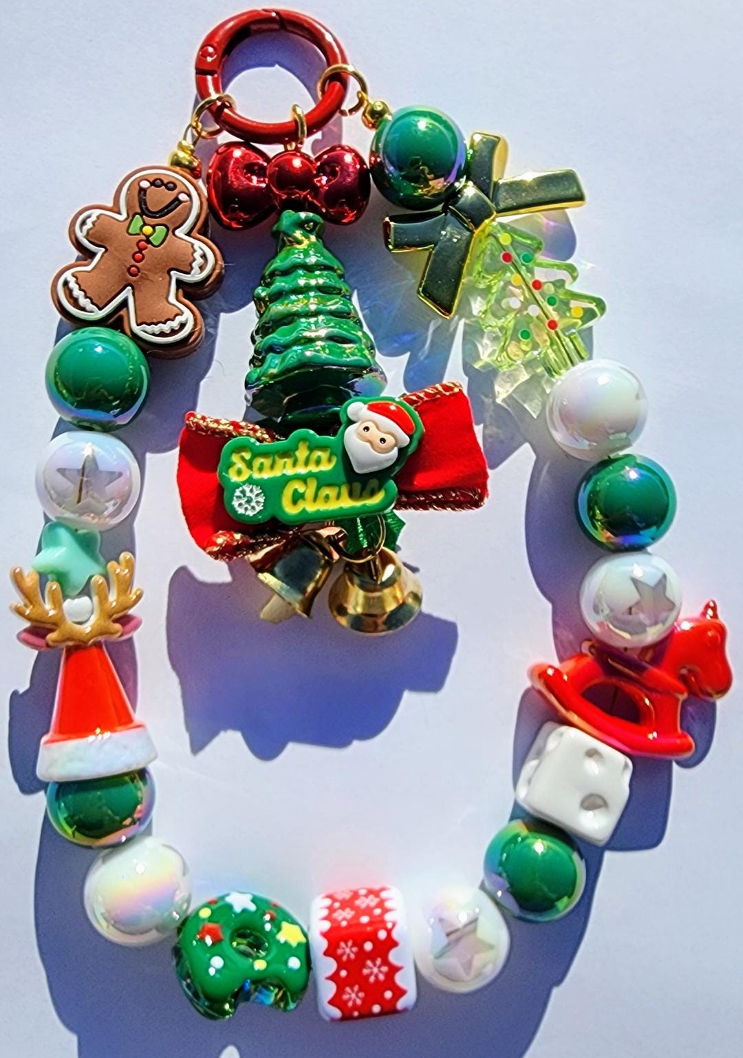 Large-christmas Gingerbread Man Phone Clip Key Chain Bag Chain Pastel ...