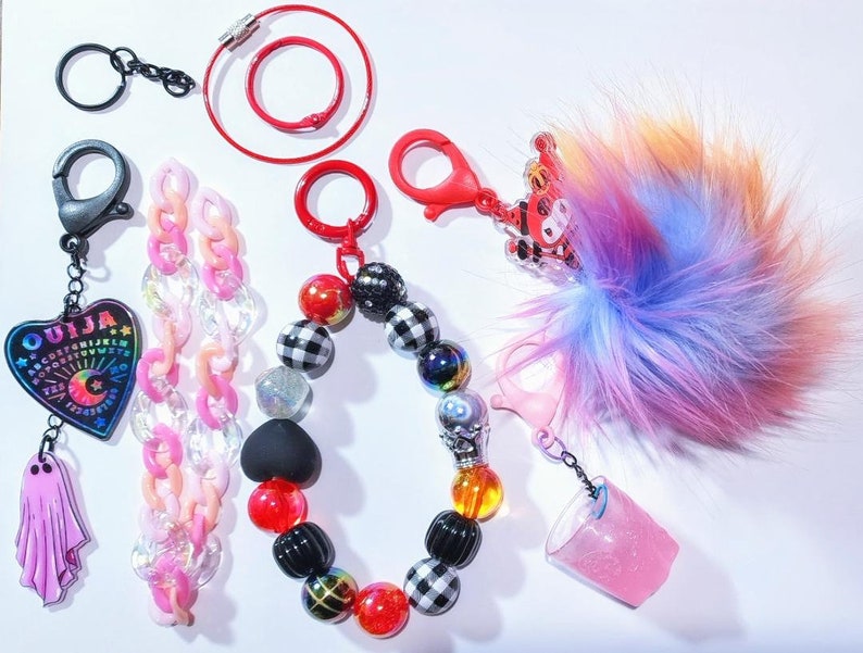 Large-designer Kuromi Kuku Multi KAWAII CLUTTERED Key Chain Bag Chain ...