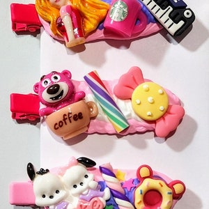 Kawaii Handmade Hair Clips, Color of Your Choice, Random 1, Cute ...