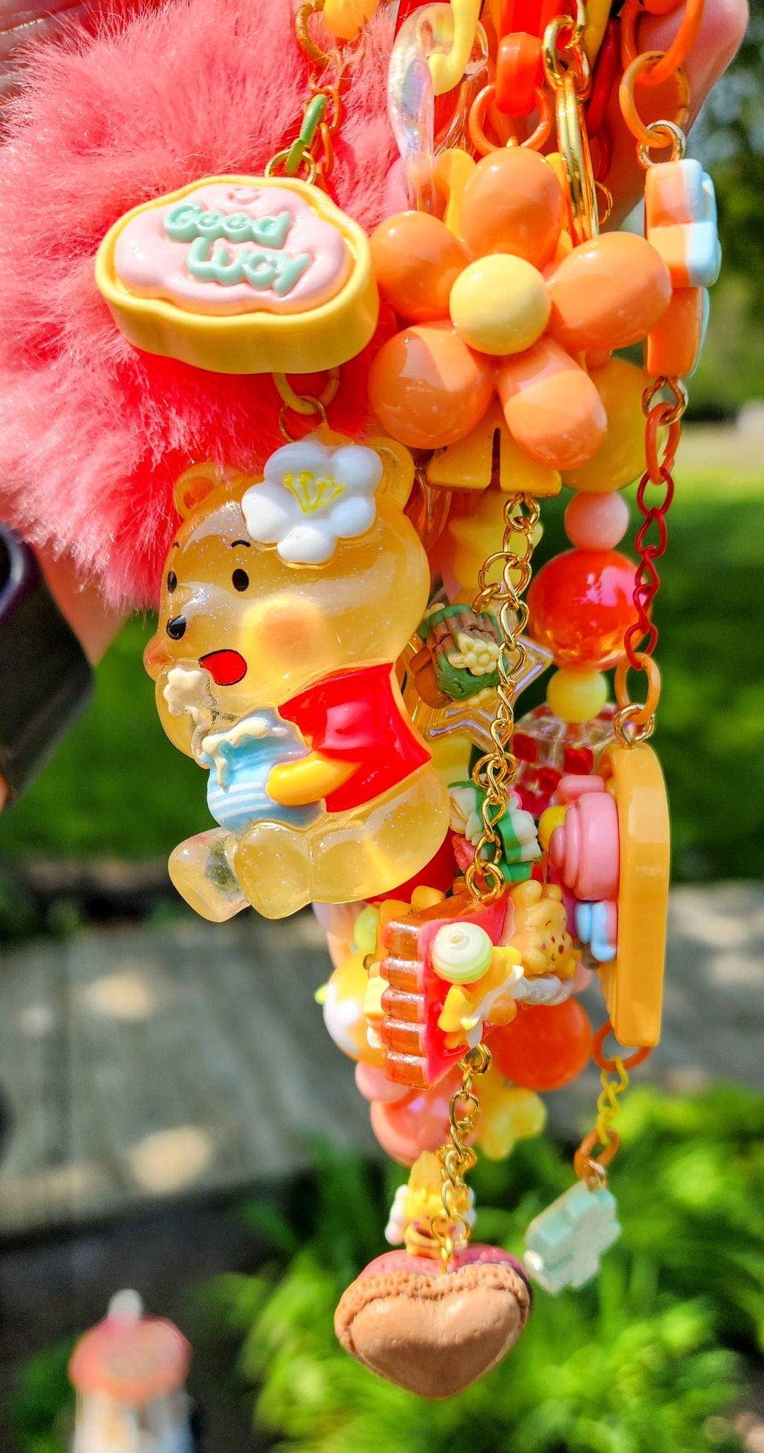 Large-super Cute KAWAII CLUTTERED Key Chain Bag Chain Pastel Sunshine ...