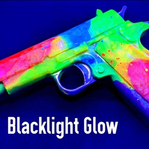 Black Light Glow Neon Gun Large Resin Hand Gun Black Light Neon Design ...