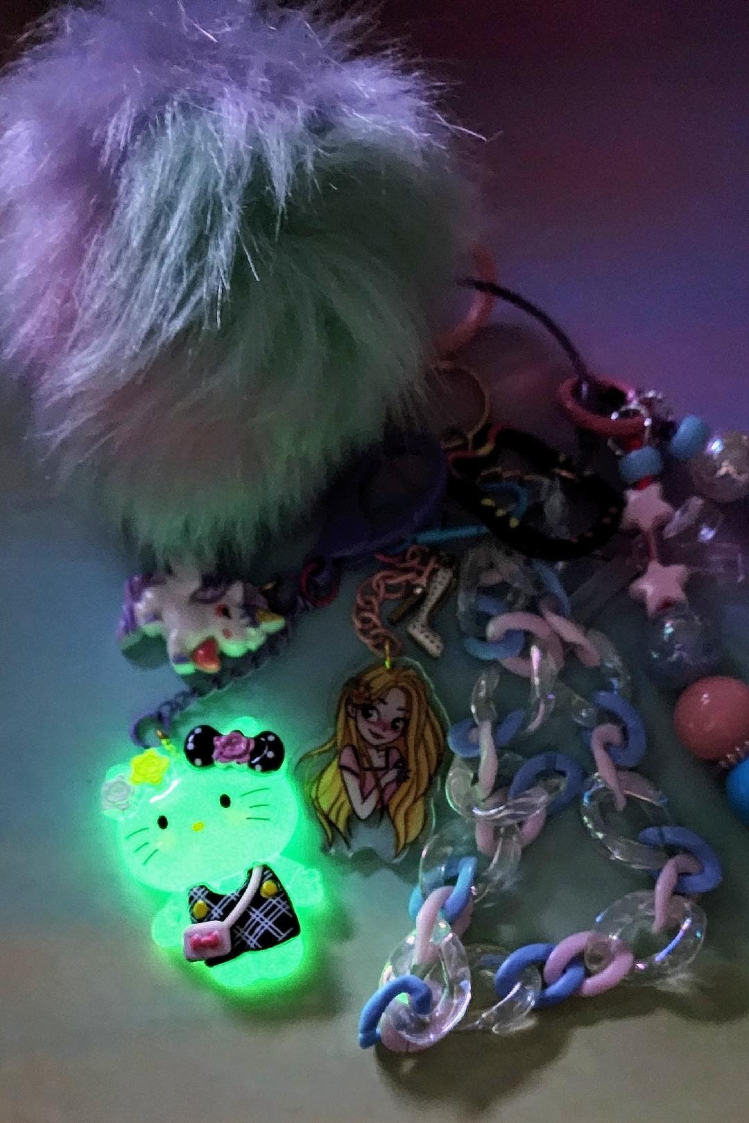 Large-super Cute KAWAII CLUTTERED Key Chain Bag Chain Pastel Sunshine ...