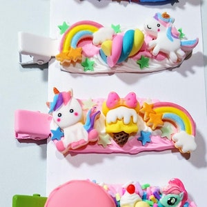 Kawaii Handmade Hair Clips, Color of Your Choice, Random 1, Cute ...