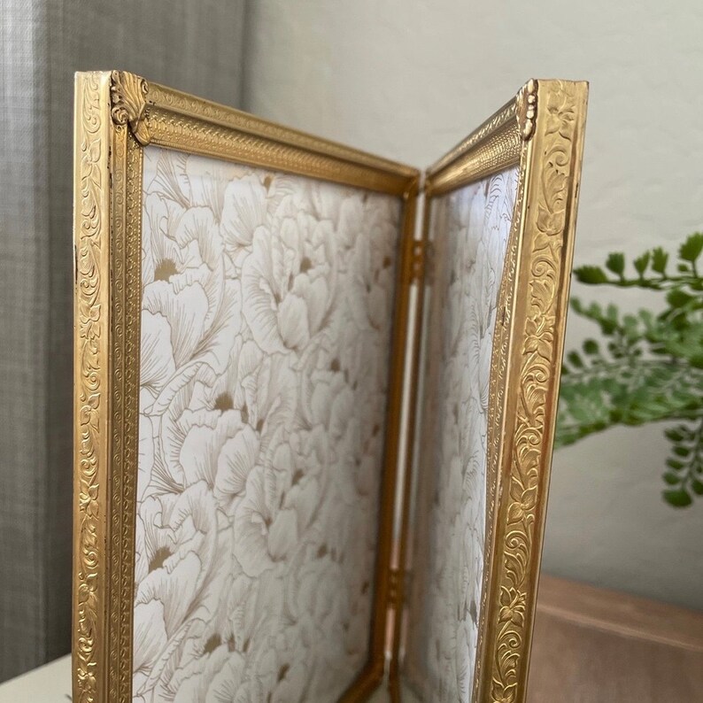 Vintage Ornate Brass Bi Fold 8x10 Photo Frame - Etsy