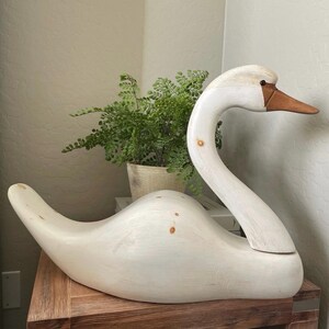 Handcrafted Giant Solid Wood Swan Bird Duck Decoy - Etsy