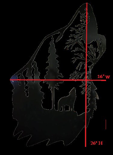 Howling Wolf Metal Sign, Wolf Wall Art, Metal Hanging Art, Bar and Home ...