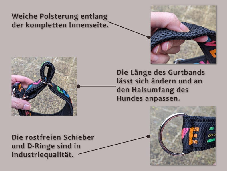 Leo-Style Zugstopp oder Steckschnalle Halsband I warme Goldbrauntöne I ...