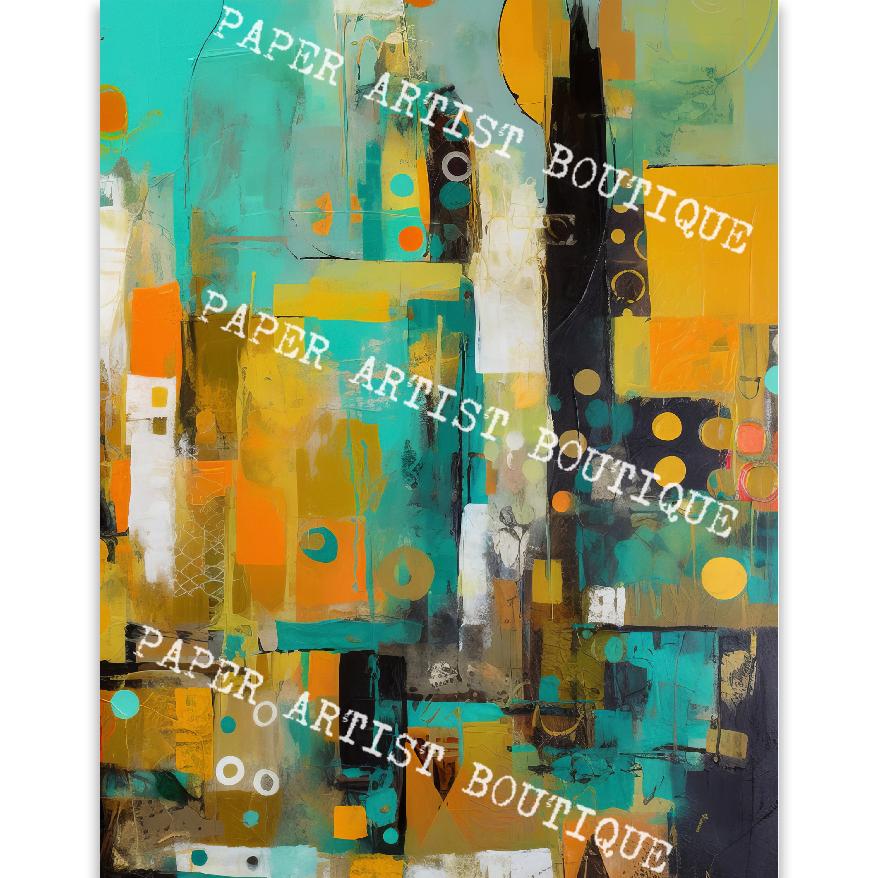 Collage Paper Pack 5 Sheets Printable Abstract Art for Scrapbooking ...