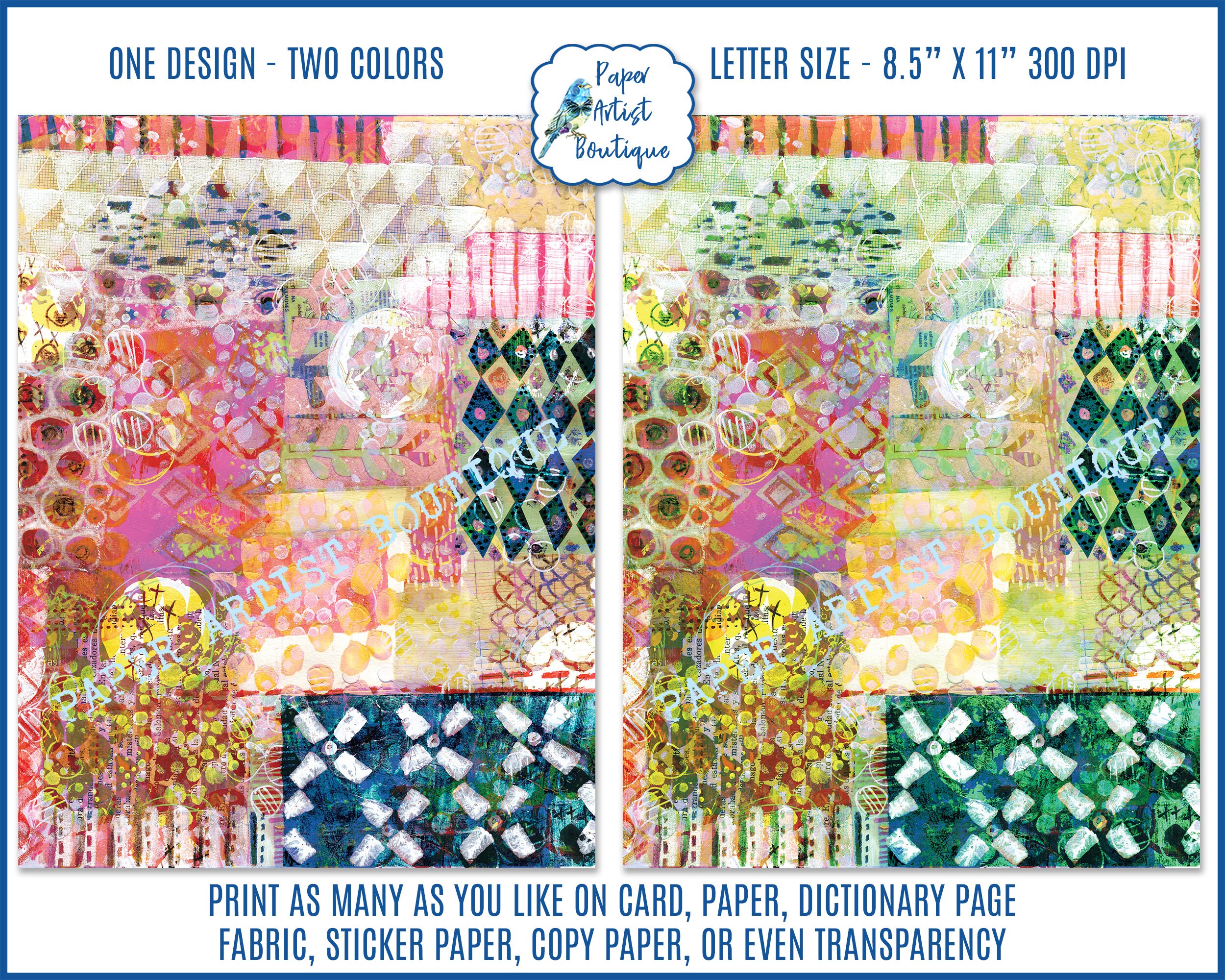 Collage Paper Printable for Scrapbooking Junk Journals Mixed Media Art ...