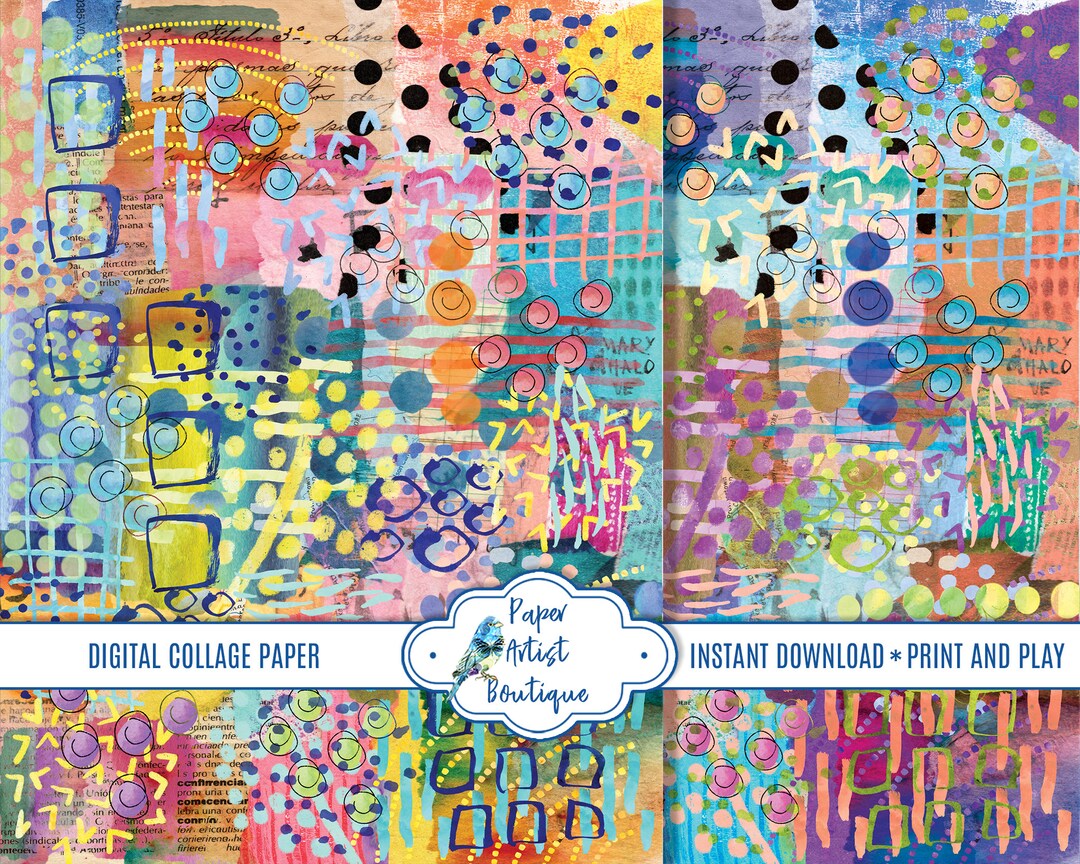 Collage Paper Printable for Scrapbooking Junk Journals Mixed Media Art ...