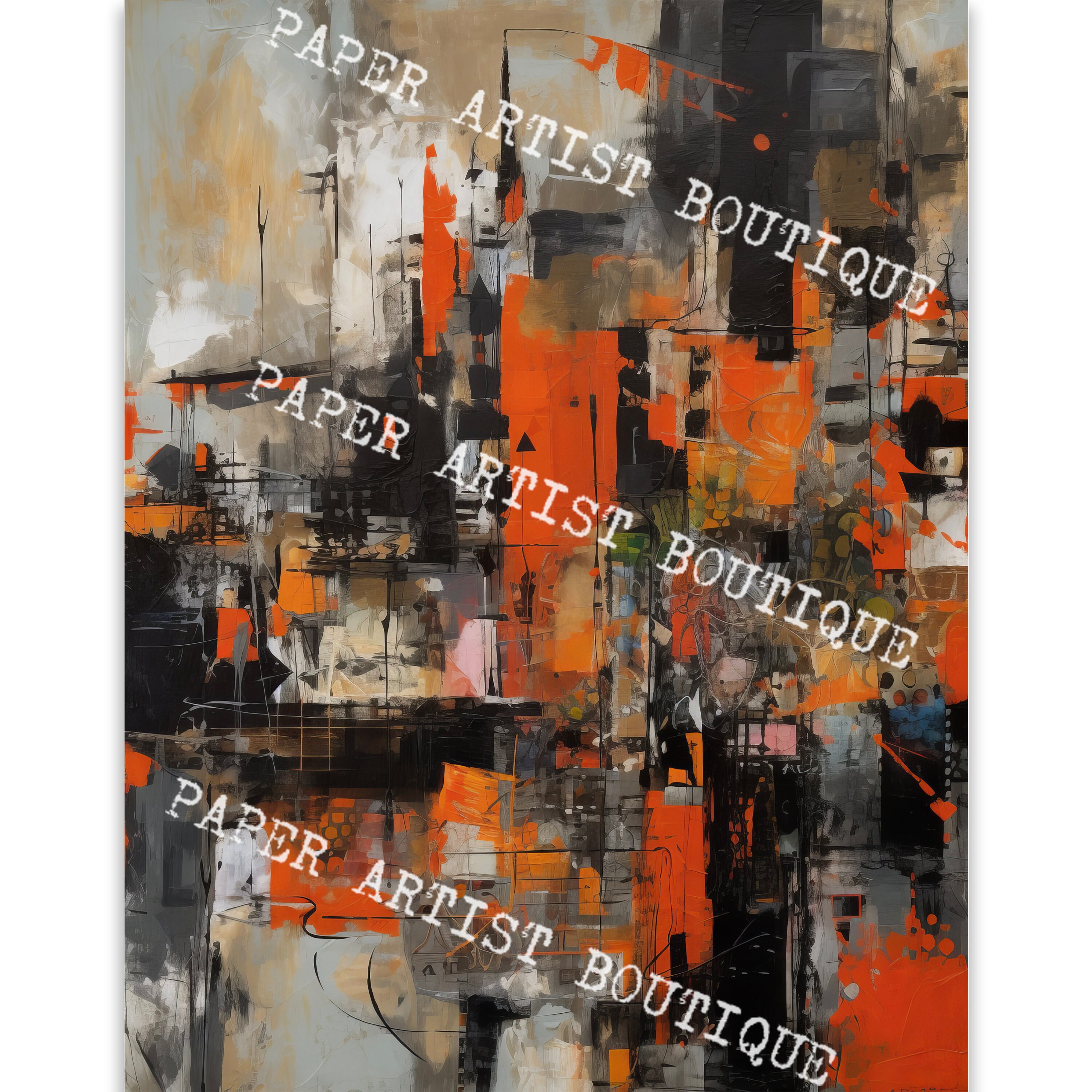 Collage Paper Pack 5 Sheets Printable Abstract Art for Scrapbooking ...